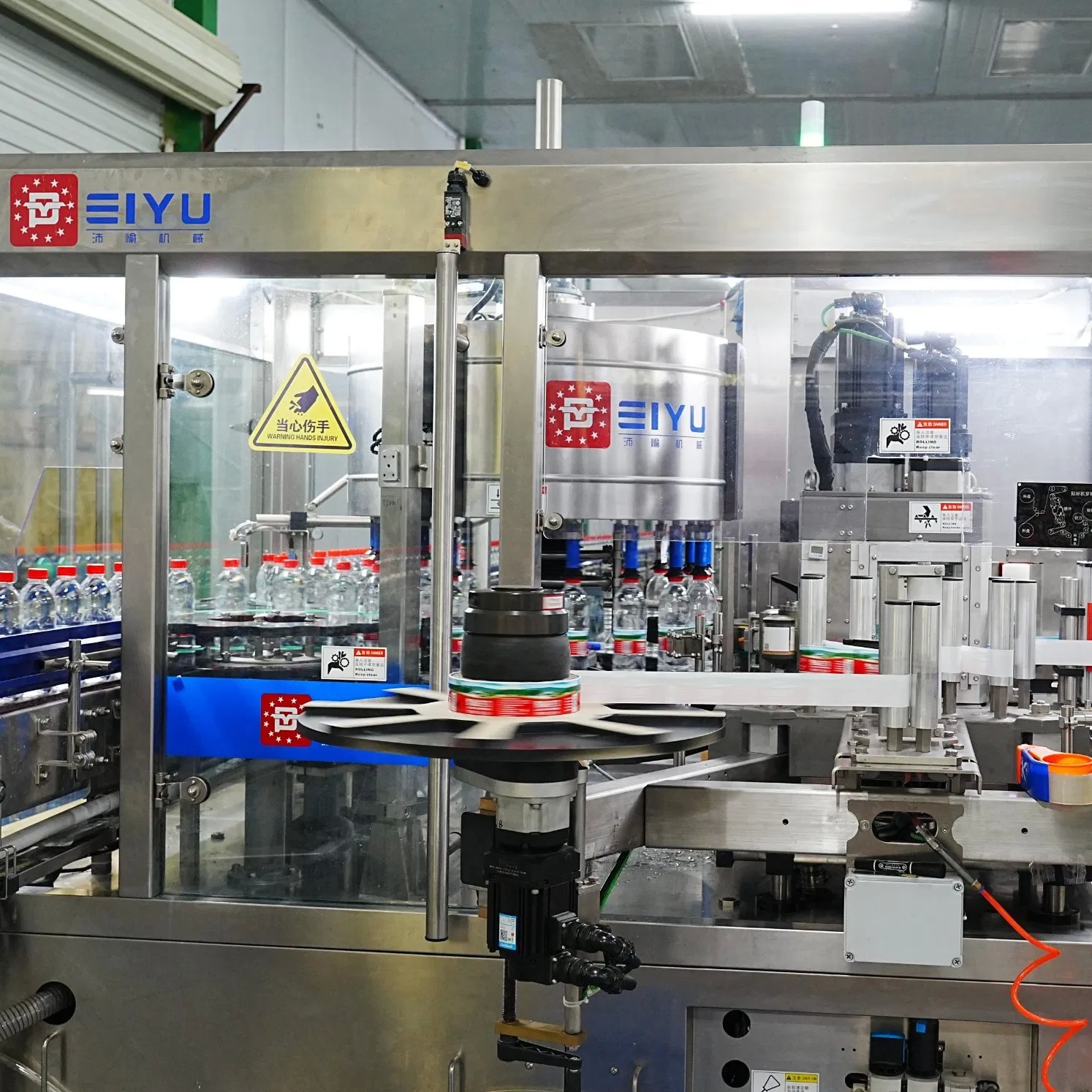 Rotary Hot Melt Glue Labeler with No Bottle No Label Feeding and No ...
